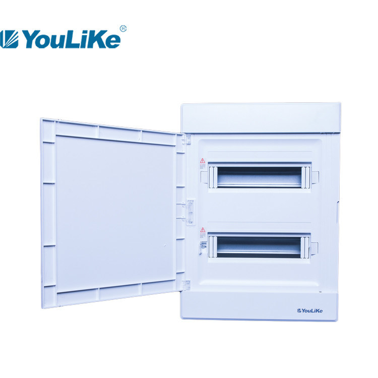 24 Way 2 Row PVC MCB Enclosure Box , Smart Home Distribution Board IP40 ...